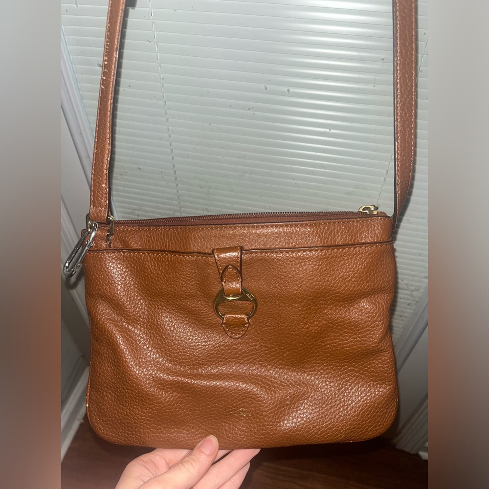 Lauren Ralph Lauren Small Crossbody Faux Leather Tan … - Gem